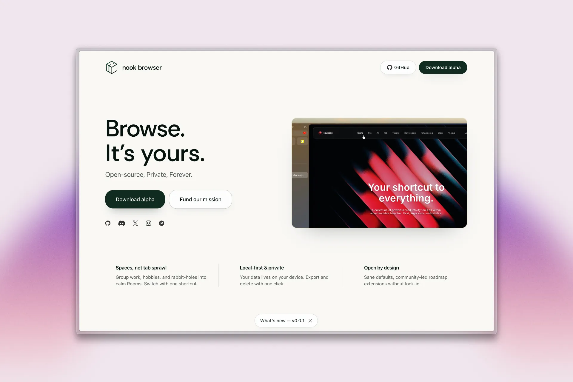 Nook Browser: Minimal browser, sidebar navigation, private, Mac only | AlternativeTo