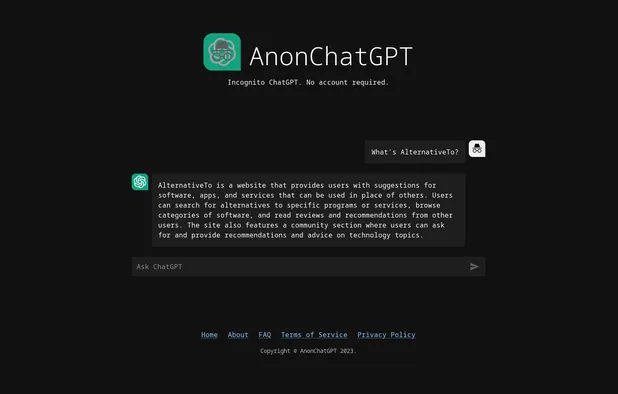 AnonChatGPT: ChatGPT client that provides a convenient way to interact with ChatGPT without ...