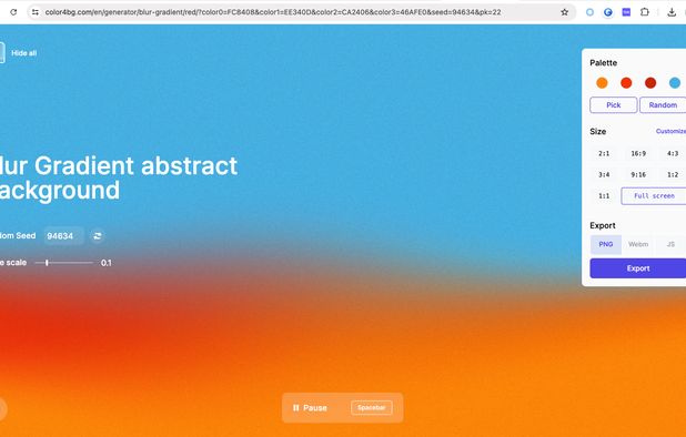 Color4Bg: Free colorful abstract backgrounds: generate beautiful, dynamic, unique | AlternativeTo