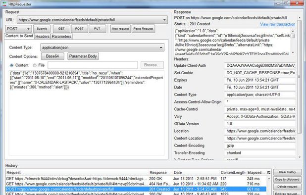 HttpRequester: A tool for easily making HTTP requests (GET/PUT/POST/DELETE), viewing the ...