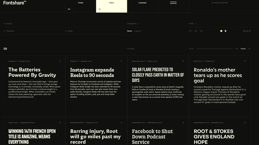 Fontshare: A free fonts service, making quality fonts accessible to all | AlternativeTo