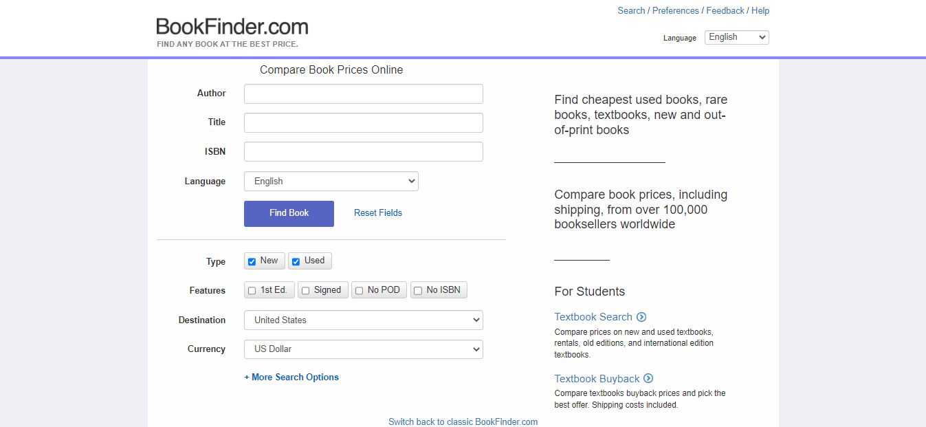 Bookfinder: Find nearly any book: new, used, rare and textbooks ...