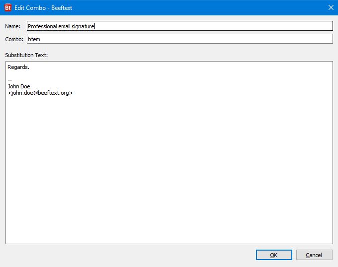 Beeftext: Open-source text substitution tool for Windows | AlternativeTo