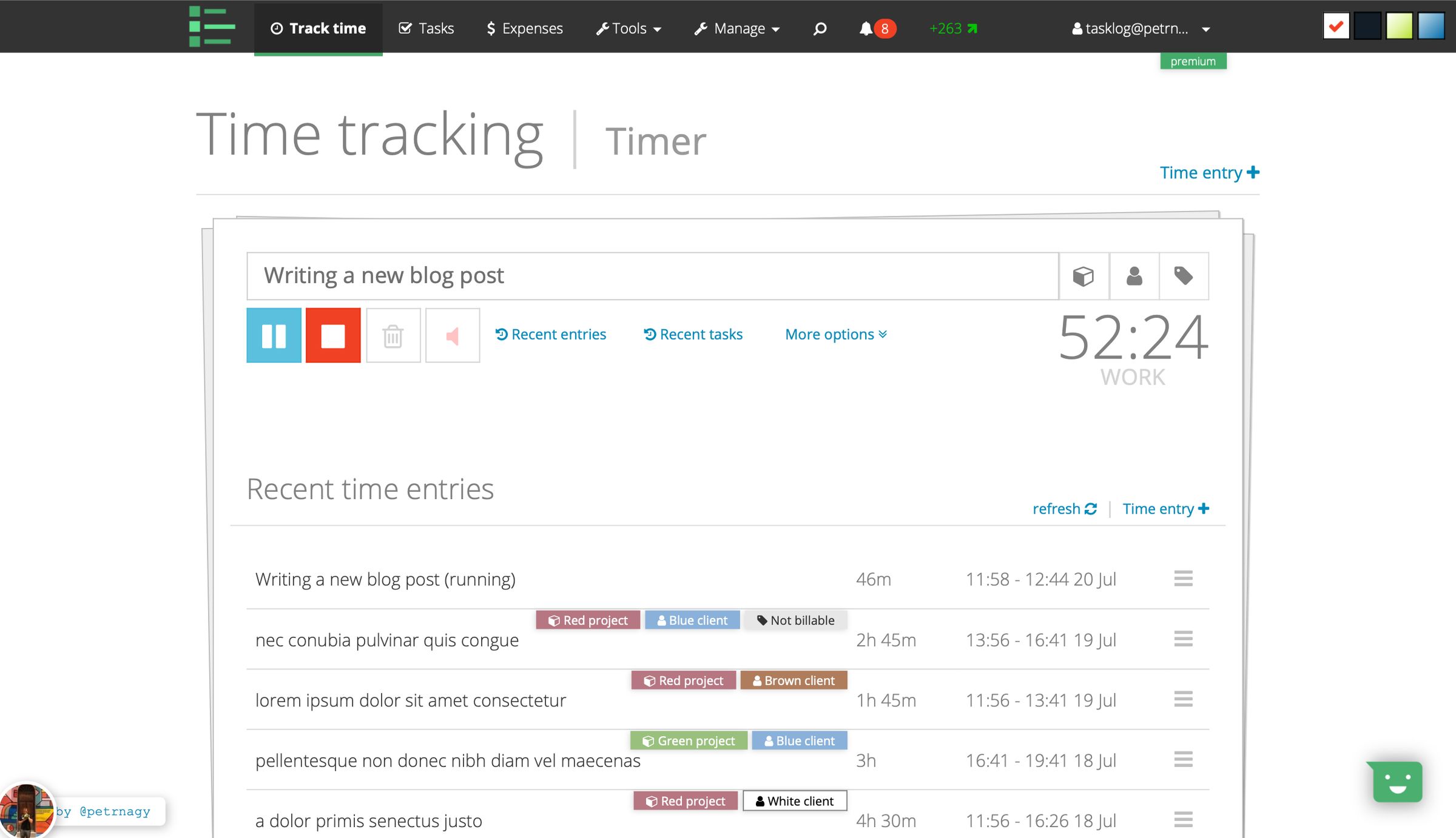Tasklog: Productivity software developed for the needs of typical ...