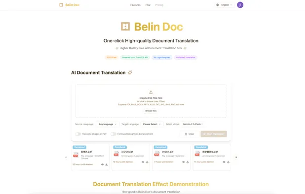 Belin Doc: Free AI Document Translator | PDF, DOCX, EPUB Support | AlternativeTo