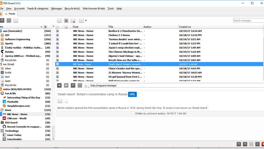 RSS Guard: Is simple, light and easy-to-use RSS/ATOM feed aggregator developed using Qt ...