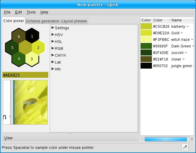 gpick: A color picker and color scheme creation tool | AlternativeTo