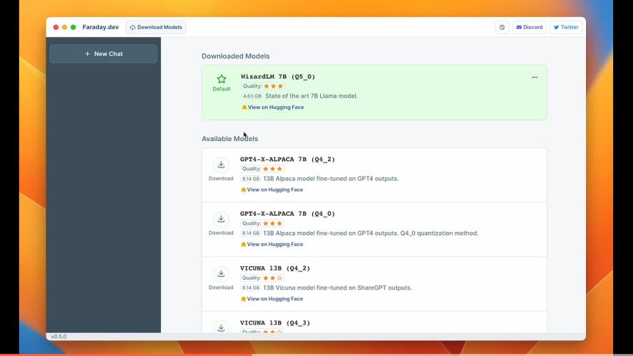 Faraday.dev: Run open-source LLMs on your computer. Works offline | AlternativeTo