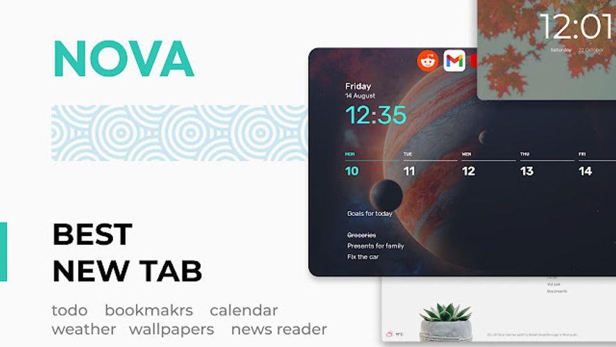 Nova New Tab: Best new tab browser extension with Bookmarks, Calendar ...