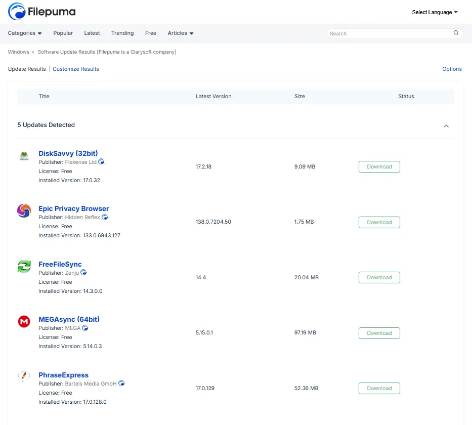 Filepuma.com Update Detector: Update Detector is a free application ...