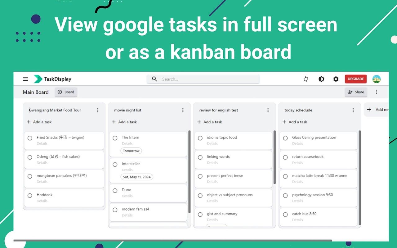 TaskDisplay: Use Google tasks on a full-screen board with this Google ...