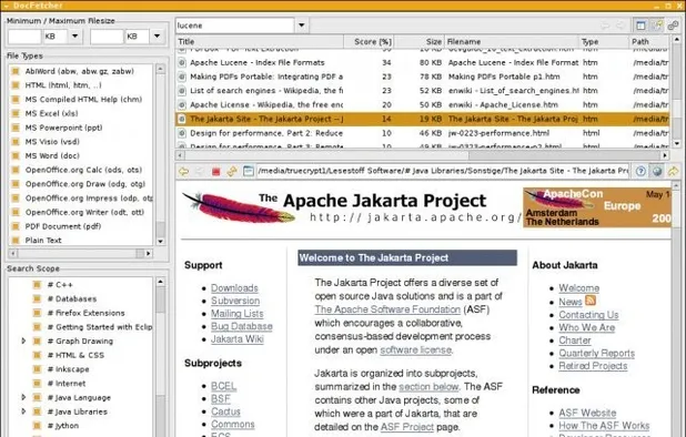 DocFetcher: Desktop search application which allows you to search the ...