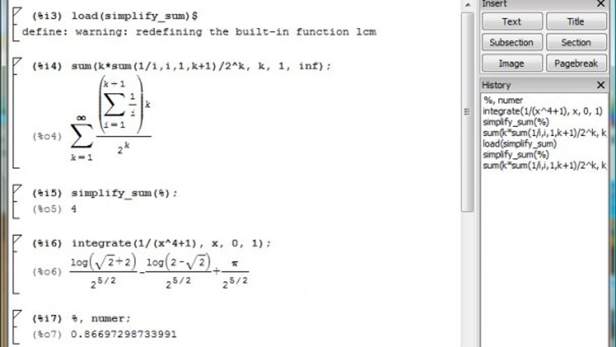 wxMaxima: Document based interface for the computer algebra system Maxima. | AlternativeTo