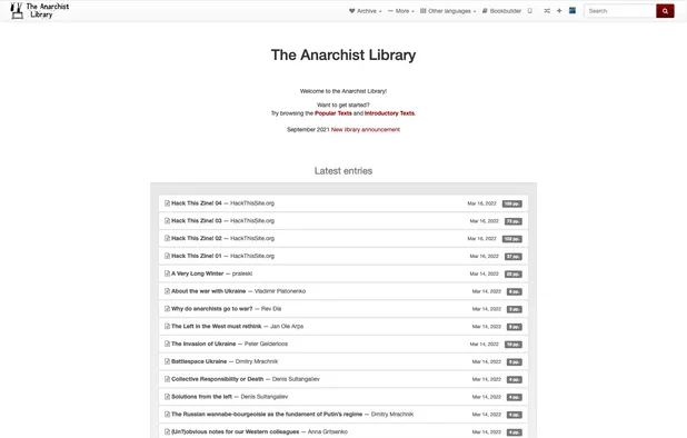 The Anarchist Library: An archive focusing on anarchism and anarchist ...