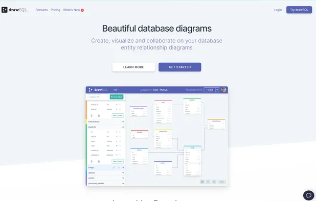 DrawSQL: Visual tool for developers' diagram collaboration | AlternativeTo