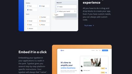 Typebot: Allows you to create conversational apps/forms (Lead qualification, Product | AlternativeTo