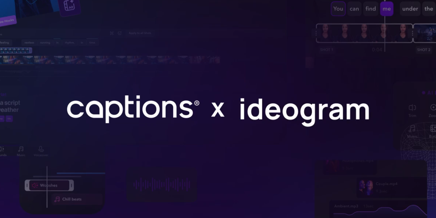 Captions integrates Ideogram and its image generation features ...
