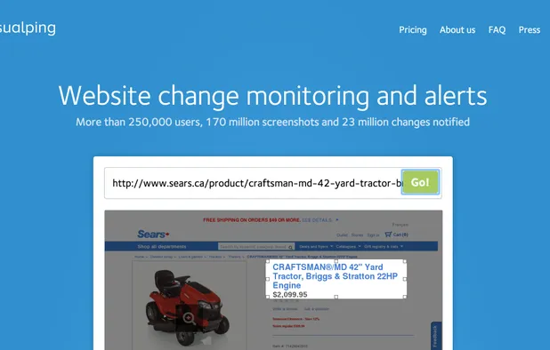 Visualping: Website change monitoring tool that alerts the user when ...