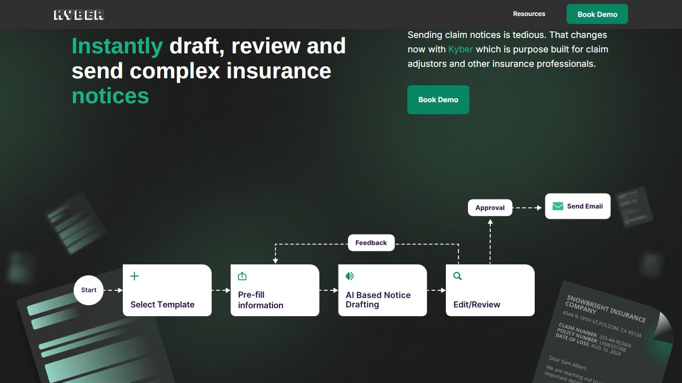 Kyber: Instant draft, review and send insurance forms and letters | AlternativeTo