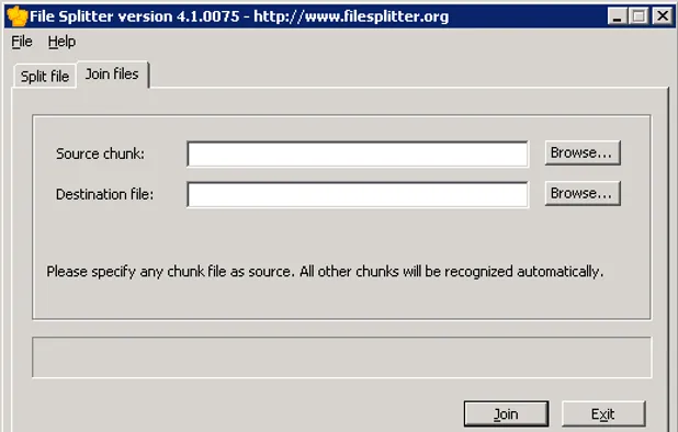 Free File Splitter: File Splitter is a freeware program which does ...