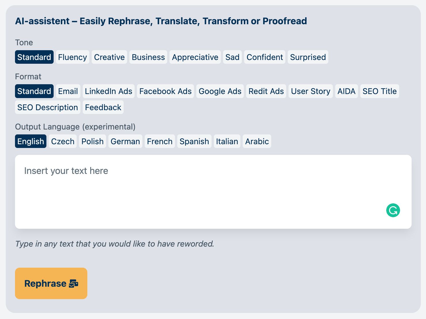 Rephrasee.com: Utilize Artificial Intelligence to Easily Rephrase, Translate and Proofread ...