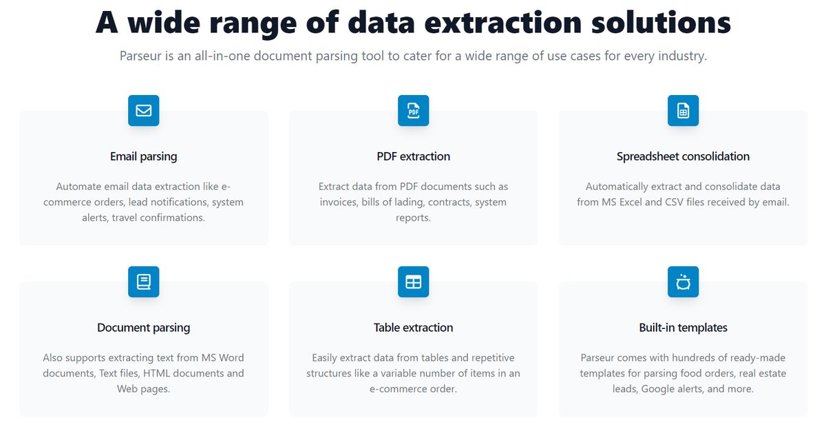 Parseur.com Alternatives and Similar Apps / Services | AlternativeTo