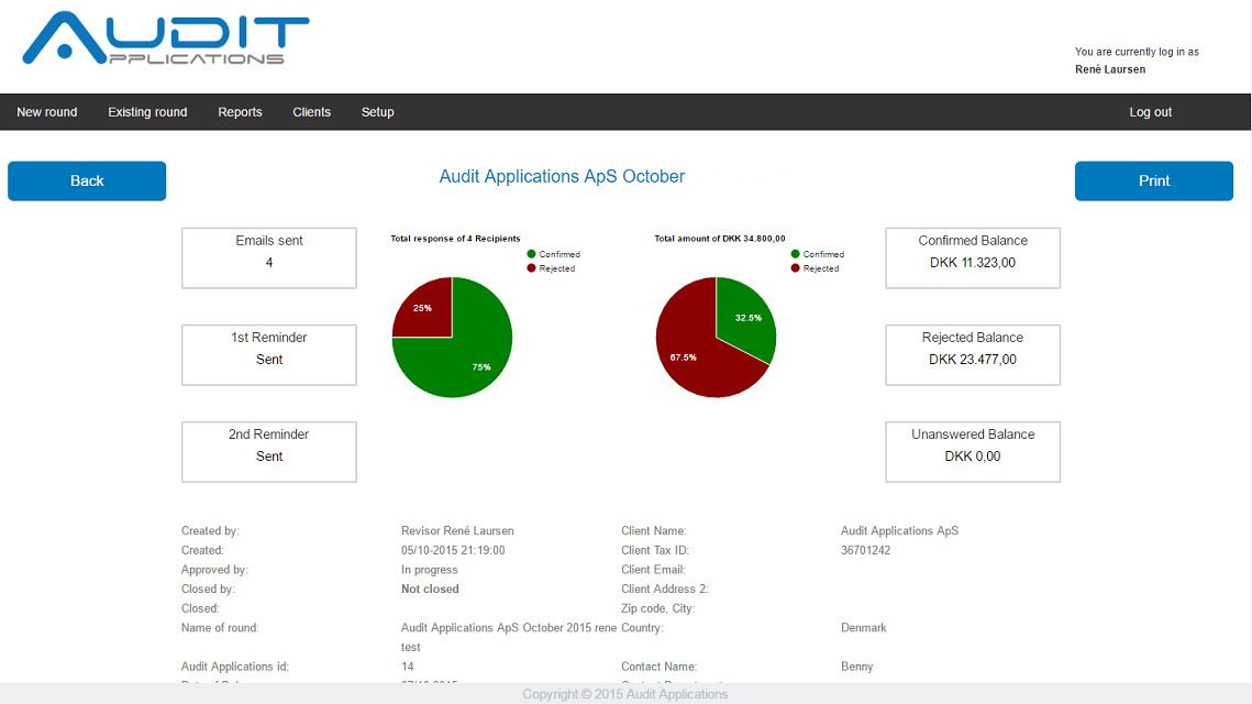 Audit Applications: Fully automated audit confirmation system for ...