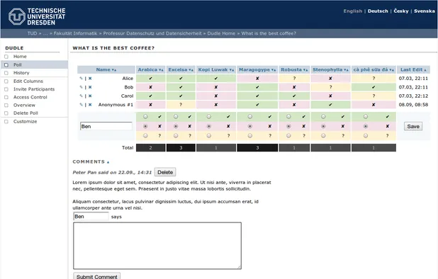 Dudle: Online scheduling application, which | AlternativeTo