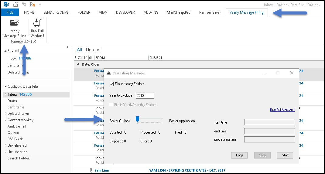 Yearly Message Filing: “Yearly Message Filling” scans your Outlook ...
