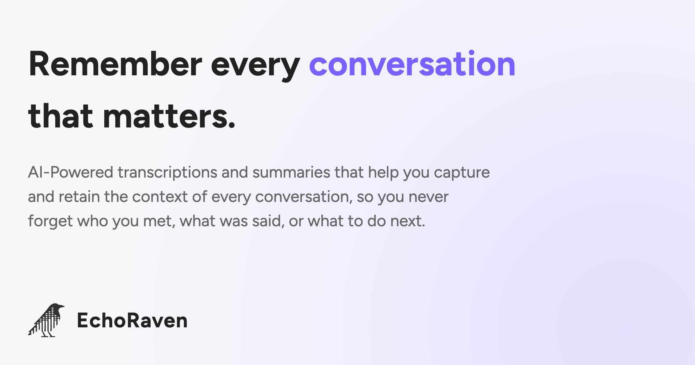 EchoRaven: AI Powered voice recording and transcription assistant for your meetings and ...