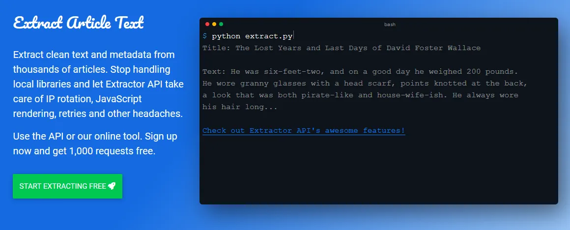 Extractor API Alternatives and Similar Apps & Services | AlternativeTo