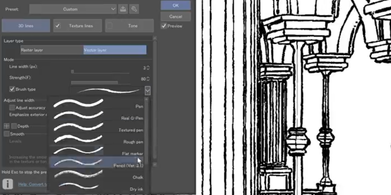 Clip Studio Paint adds enhanced line and tone conversion features ...