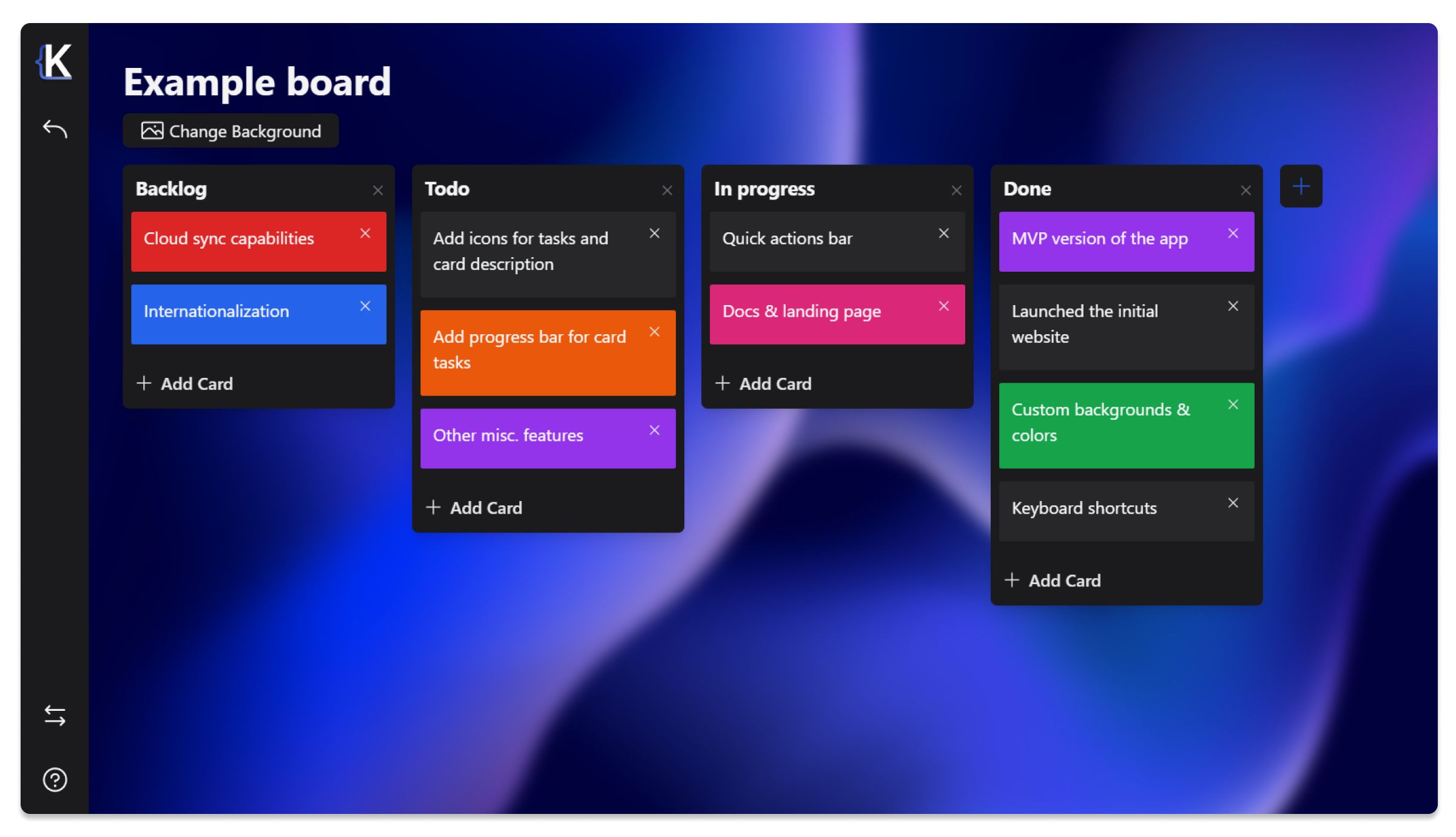 Kanri: Modern offline-first Kanban board app for Windows, MacOS and Linux. | AlternativeTo