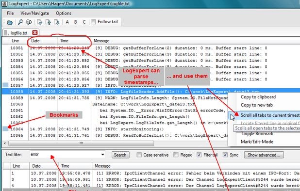 LogExpert: Windows tail program (a GUI | AlternativeTo