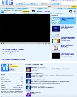 VidLii: This site mimics old YouTube and has the 2008 header and 2009 ...
