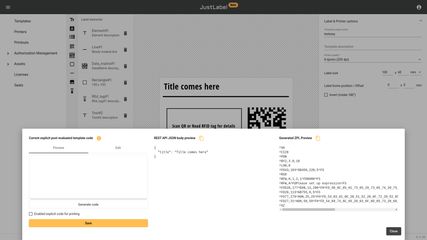 JustLabel: Fully web-based label printing and template management ...