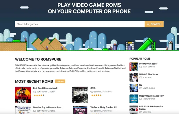 ROMSPURE.CC: Download roms & iso for all classic game. Many guilde game ...