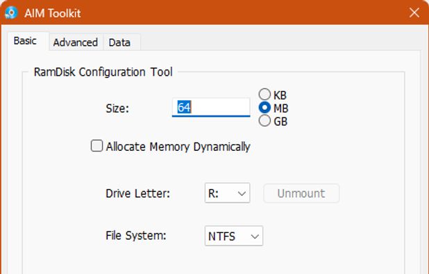 AIM Toolkit: Ramdisk creation and mounting of image files of hard drive ...