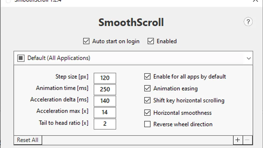 SmoothScroll: Gives smooth scrolling and Shift+Wheel horizontal ...