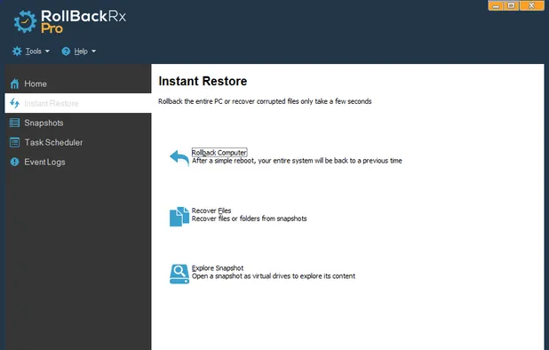 Rollback Rx: RollBack Rx client is a system restore utility that ...