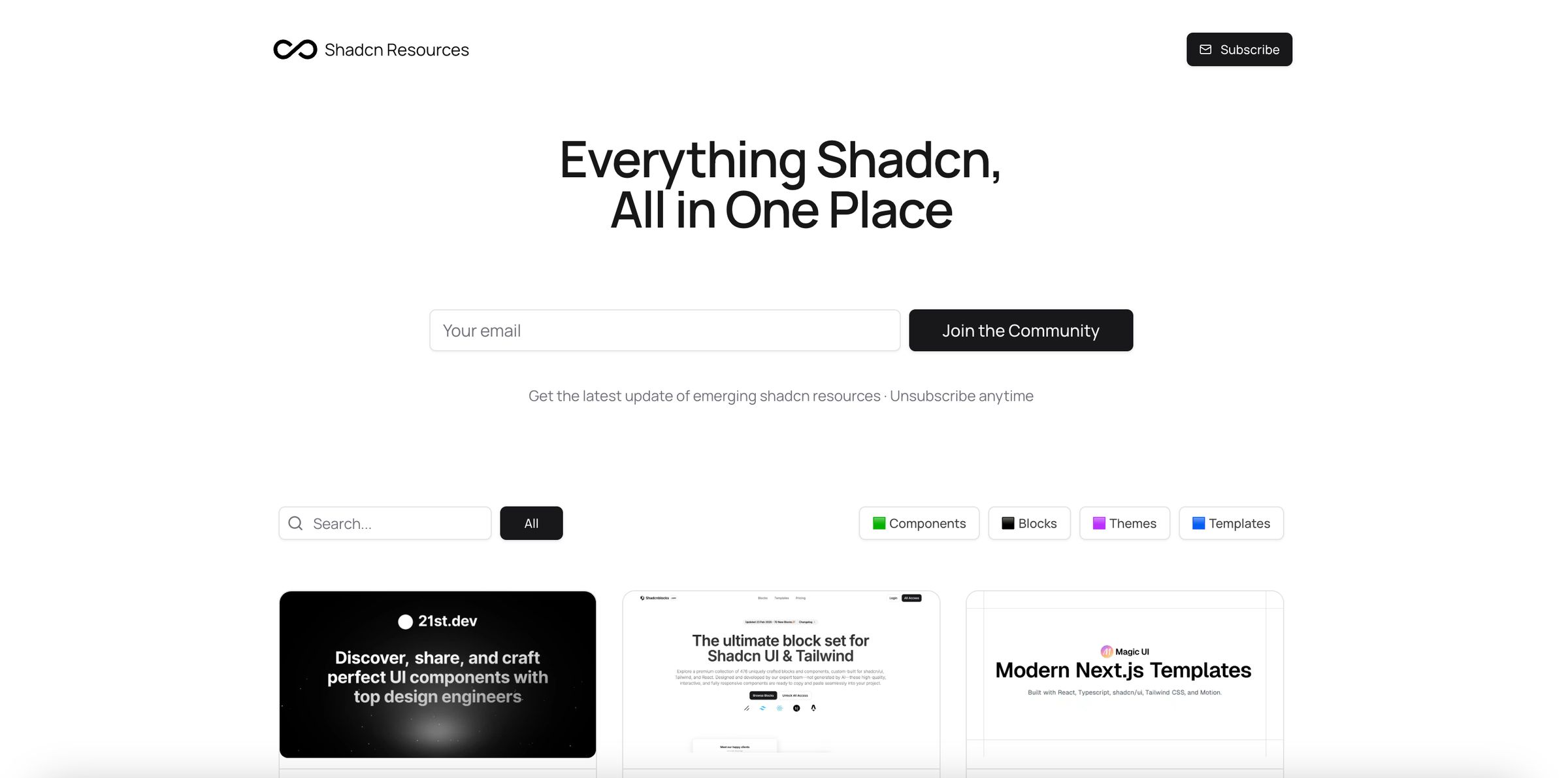 Shadcn Resources Alternatives and Similar Sites & Apps | AlternativeTo