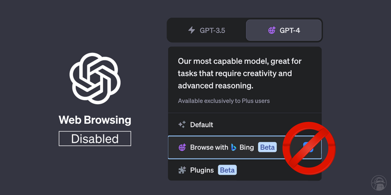 OpenAI disables Browse with Bing feature in ChatGPT due to misuse and unintended consequences ...