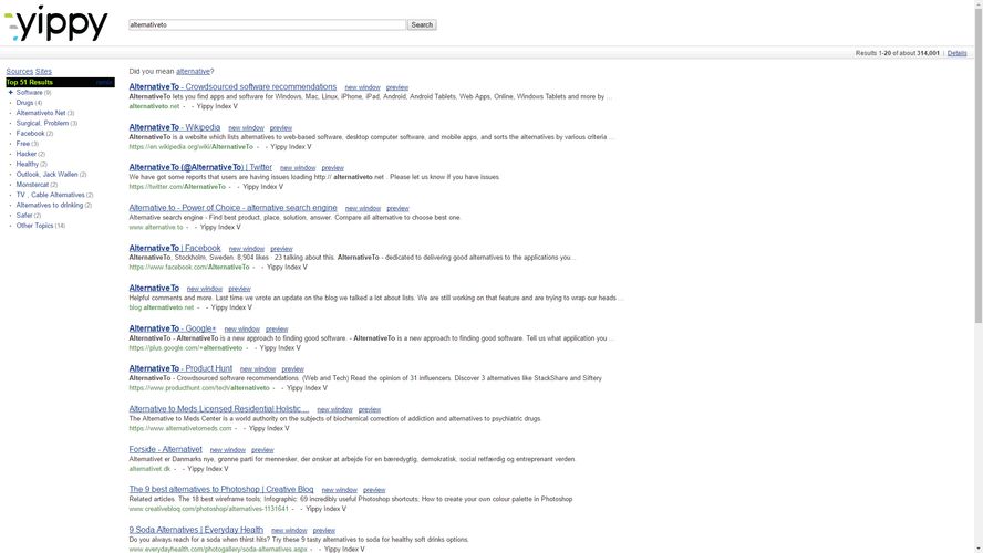 Yippy Search: Formerly known as Clusty, is a | AlternativeTo