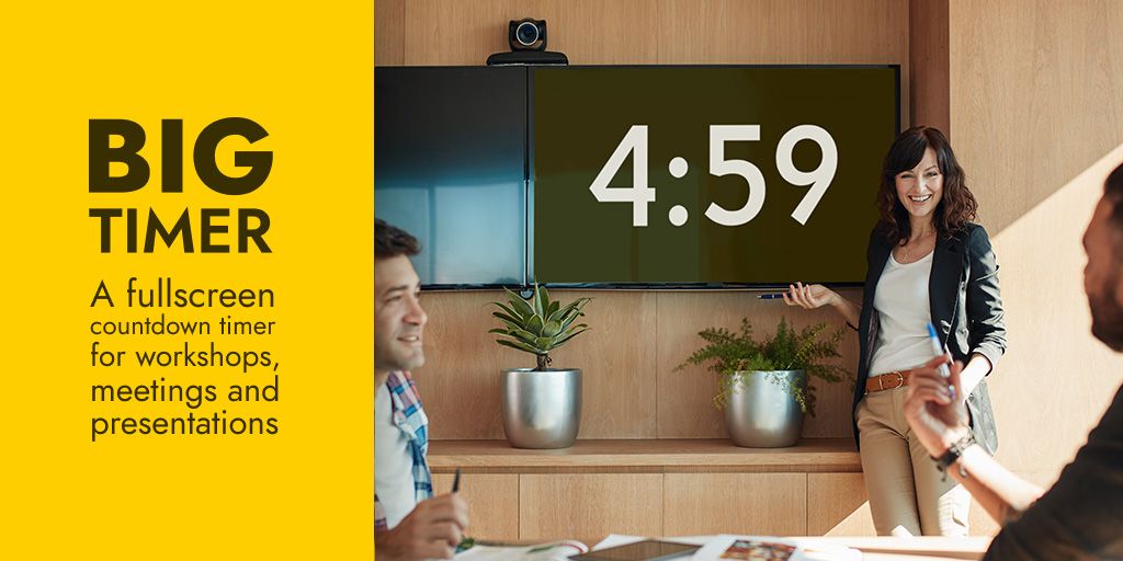 Big Timer: Fullscreen countdown timer for workshops, presentations and ...