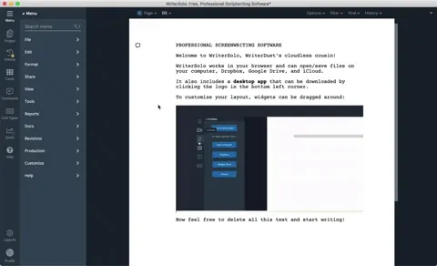 WriterSolo: Free version of WriterDuet professional scriptwriting ...