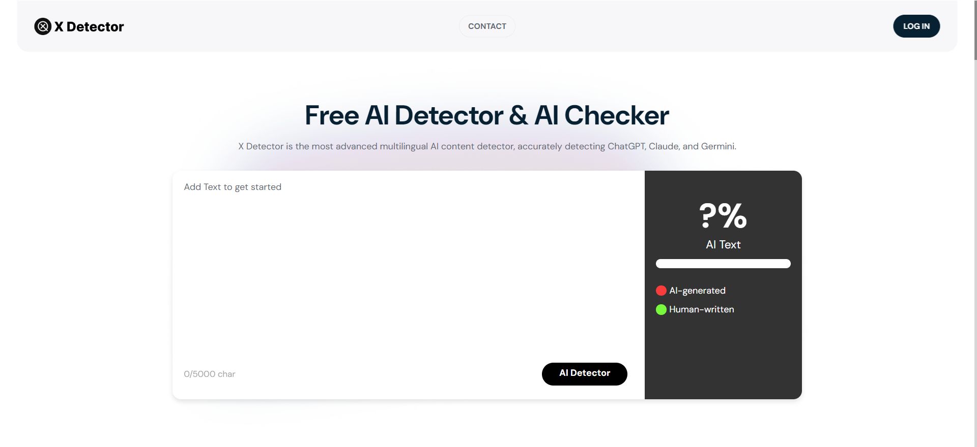 X Detector: Advanced multilingual tool designed to identify content generated by leading AI ...