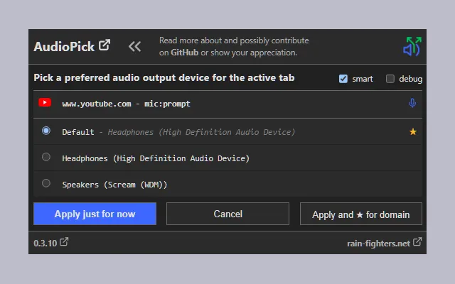 AudioPick: A Chrome Extension to pick a preferred audio output device ...