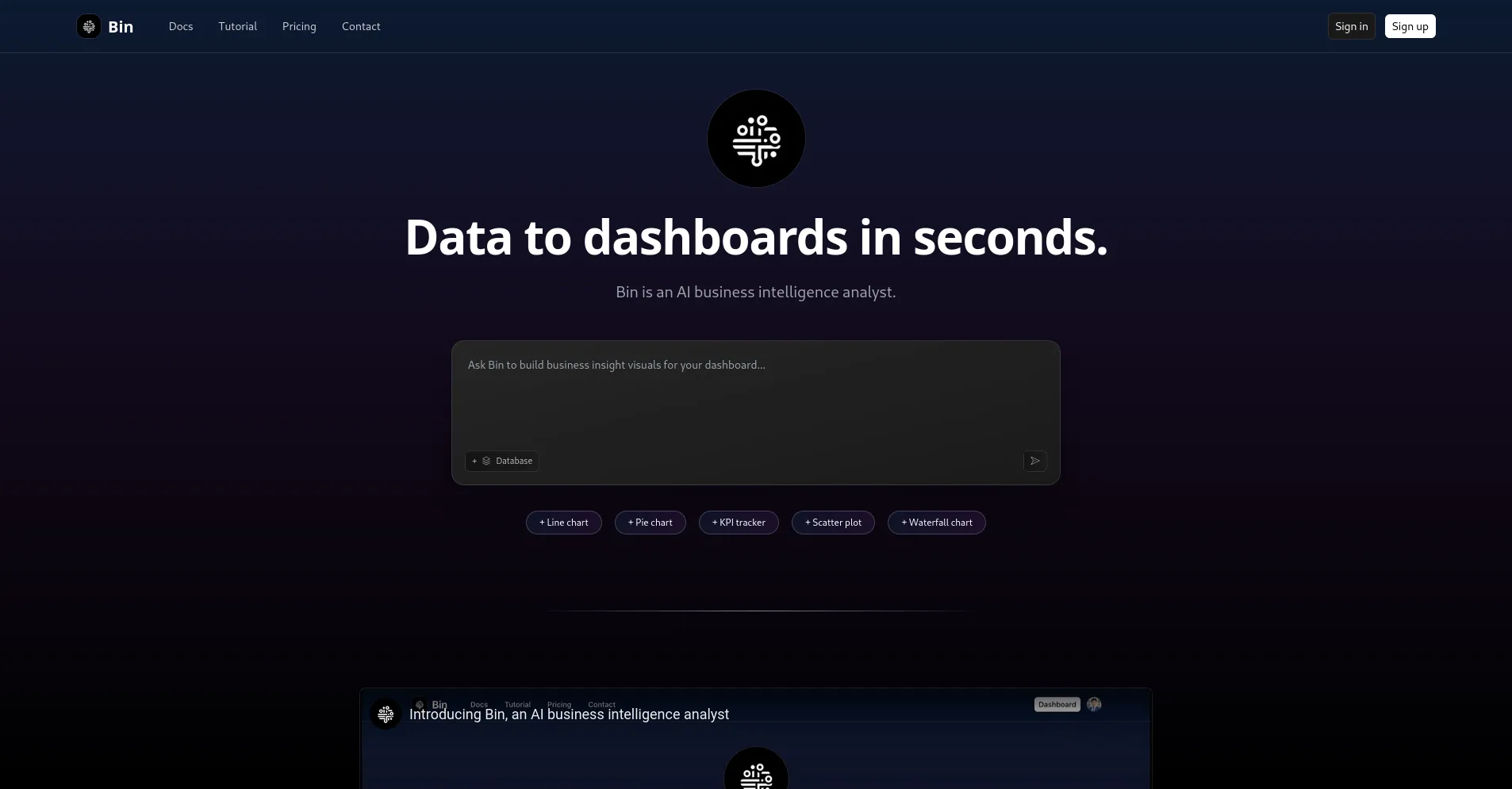 Manaflow Bin: AI tool for fast dashboard creation and insights | AlternativeTo