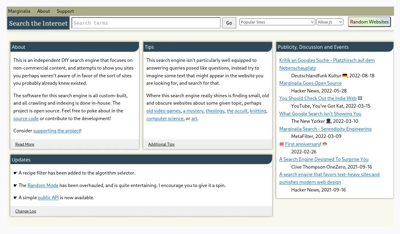 Marginalia Search: An independent open source search engine with its ...