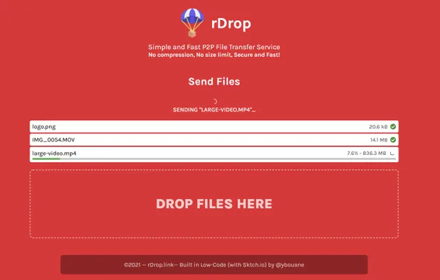 rDrop: Simple and Fast File Transfer Web-App that works on all devices ...